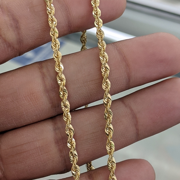 unbrand | Jewelry | 4kt Real Gold Rope Chain 3mm 22 Inch | Poshmark